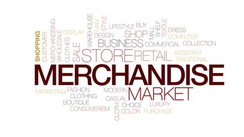 Merchandise Animated Word Cloud Text Design Stock Footage Video (100% ...