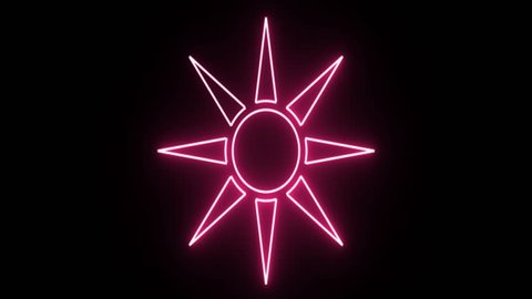 4k Neon Pink Sun Shape Flickering Stock Footage Video (100% Royalty ...