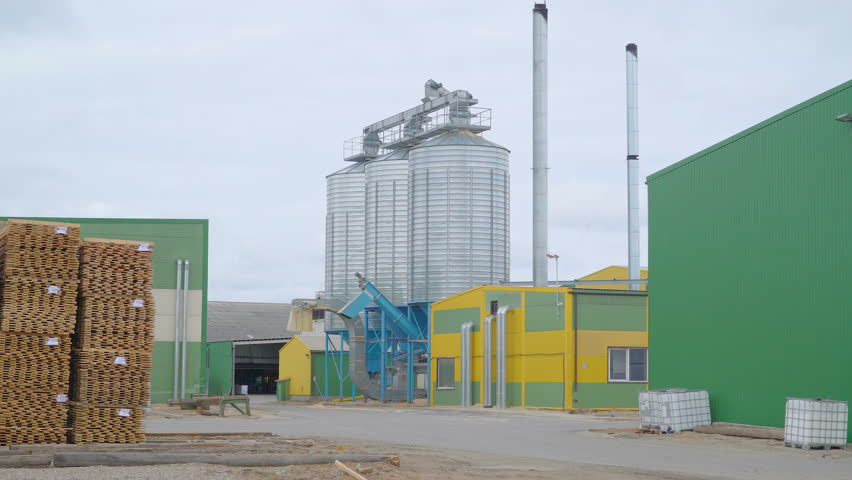 outside look sawmill factory where seen Stock Footage Video (100% ...