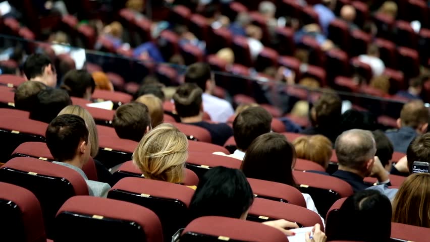 Audience Listens to the Speech Stock Footage Video (100% Royalty-free ...