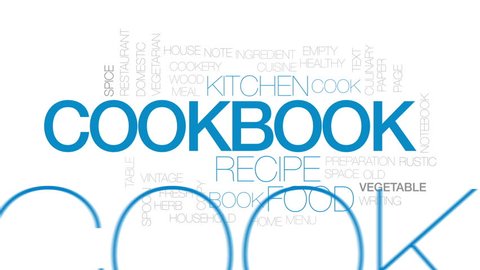 Cookbook Animated Word Cloud Text Design Stock Footage Video (100% ...