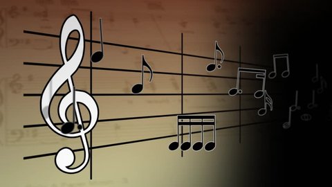 Dancing Music Notes On Blue Background Stock Footage Video (100% ...