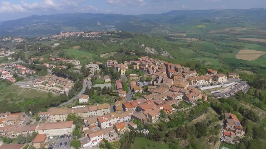 guardistallo tuscany amazing aerial view cityscape Stock Footage Video ...