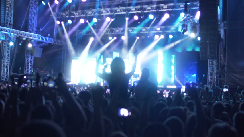 thousands music fans dancing jumping concert Stock Footage Video (100% ...