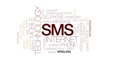 Sms Animated Word Cloud Text Design Stock Footage Video (100% Royalty ...