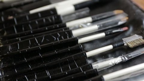 Professional Makeup Brushes Stock Footage Video (100% Royalty-free ...