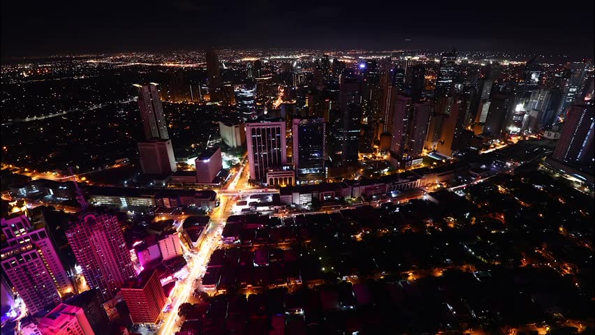 Night time Lights on the road in Manila, Philippines image - Free stock photo - Public Domain ...