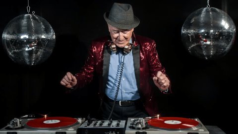 Amazing Dj Grandpa Older Man Djing Stock Footage Video (100% Royalty ...