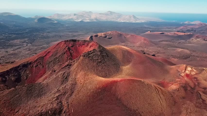flying over volcano near timanfaya national Stock Footage Video (100% ...