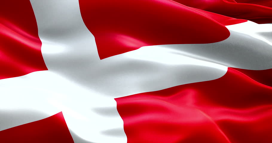 closeup animation waving dannebrog denmark flag Stock-video (100 % ...