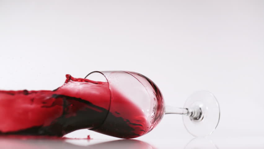 glass red wine falling spilling over Stock Footage Video (100% Royalty ...