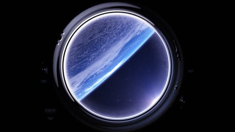 view earth through porthole spaceship international Stock Footage Video ...