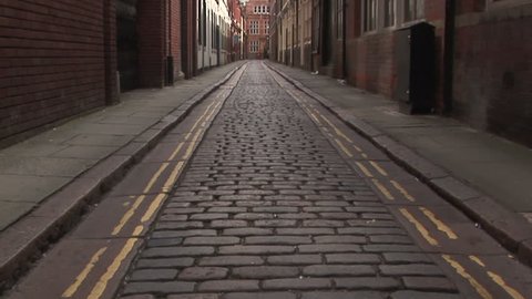 British Vintage Brick Road Empty Sidewalks Stock Footage Video (100% ...