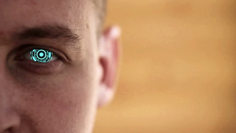 Close Eyeball Futuristic 3d Targeting System Stock Footage Video (100% ...