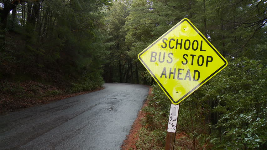 A School Bus Drives Down Stock Footage Video (100% Royalty-free ...