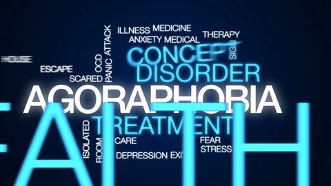 Agoraphobia Line Animated Word Cloud Text Stock Footage Video (100% ...