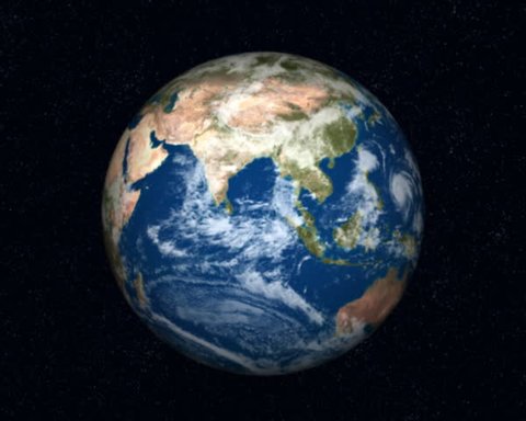 Rotating Globe High Resolution Textures Clouds Stock Footage Video (100 ...