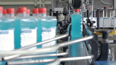 Plastic Bottles Production Line Chemical Industrial Stock Footage Video ...