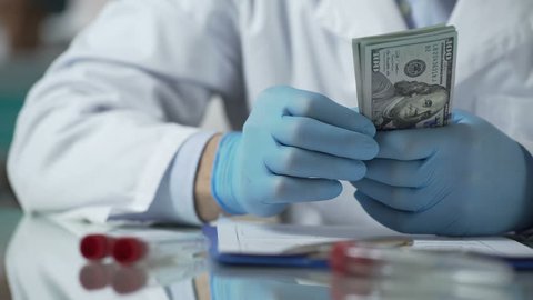 Laboratory Researcher Counting Money Received Invention Stock Footage ...