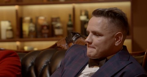 Confident Upper Class Man Drinking Gentlemens Stock Footage Video (100% ...