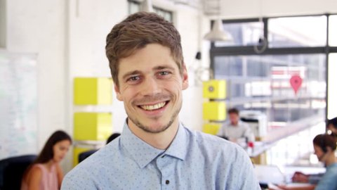 Young White Man Office Walks Into Stock Footage Video (100% Royalty ...