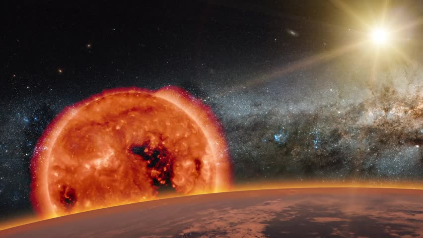 old sun over dark planet earth Stock Footage Video (100% Royalty-free ...