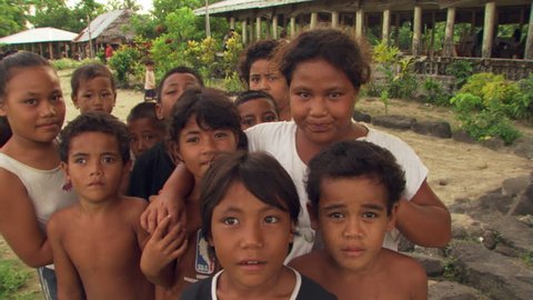 Closeup Group Portrait Smiling Samoan Children Stock Footage Video (100 ...
