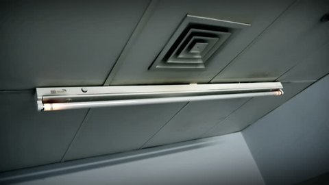 Faulty Fluorescent Light Bulb Flashing On Stock Footage Video (100% ...