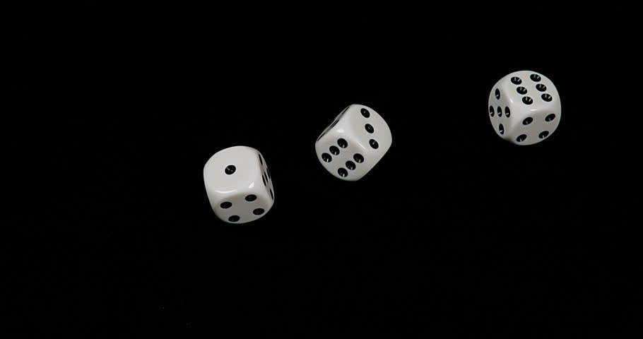 Dice Rolling Against Black Background, Stock Footage Video (100% ...