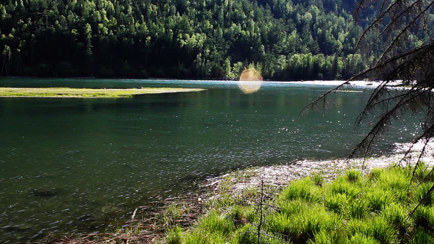 Mountain and Lake, Kanasi, Xingjiang, Stock Footage Video (100% Royalty ...
