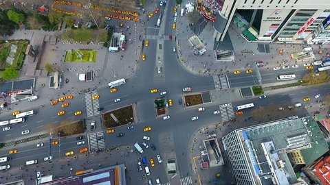 Aerial View Traffic Ankara Centrum Stock Footage Video (100% Royalty ...