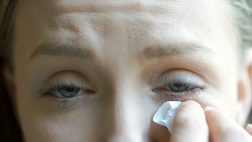Girl Wiping Tears While Crying Stock Footage Video (100% Royalty-free ...