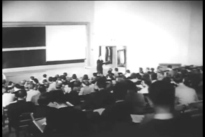1950s professor begins his lecture on Stock Footage Video (100% Royalty ...
