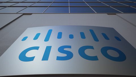 Outdoor Signage Board Cisco Systems Logo Stock Footage Video (100% ...