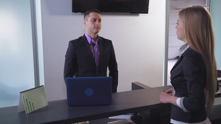 Client Talking Bank Worker Young Woman Stock Footage Video (100% ...