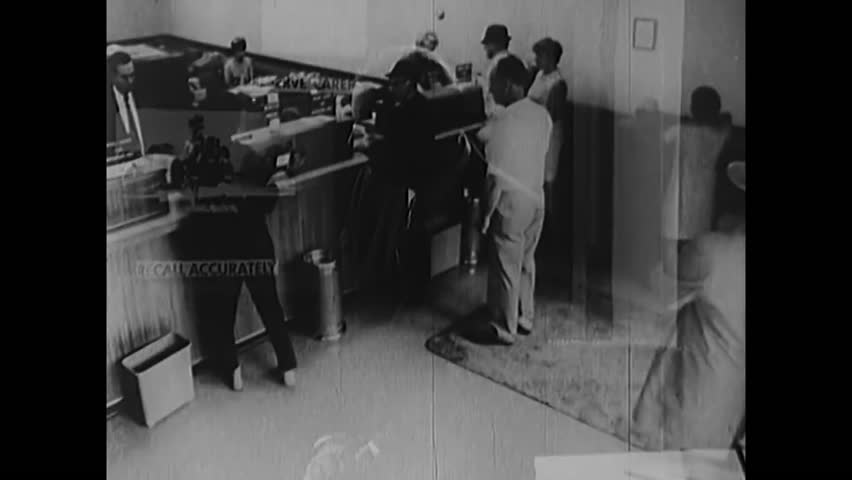 1960s: Fbi Bank Surveillance Footage Stock Footage Video (100% Royalty ...