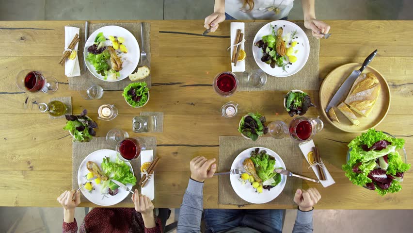 Overhead Top View Table Four Stock Footage Video (100% Royalty-free ...