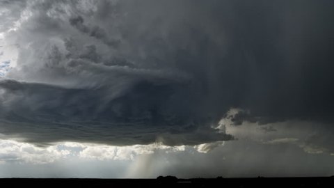 Highlevel Base Thunderstorm Showing Updraft Rotation Stock Footage ...