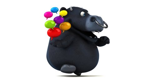 Fun Black Bull 3d Animation Stock Footage Video (100% Royalty-free ...