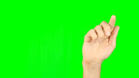 Gestures 1 Fingers Front View Green Stock Footage Video (100% Royalty ...