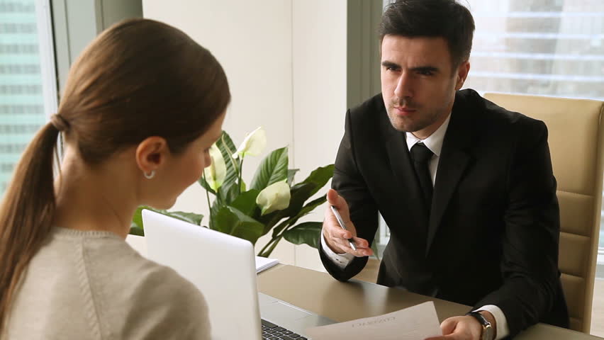 Male Serious Boss Conducting Job Stock Footage Video (100% Royalty-free ...