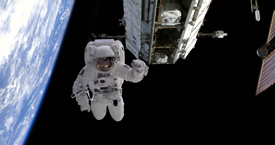 International space station floating above the earth image - Free stock ...