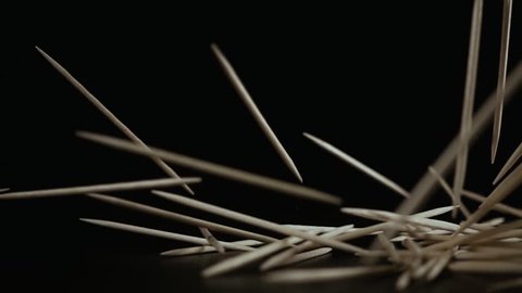Toothpicks Fall Vertically Down Thrown Side Stock Footage Video (100% ...