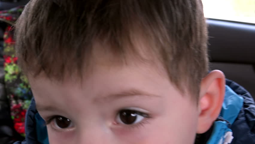 Portrait Little Boy Riding Car Stock Footage Video (100% Royalty-free ...