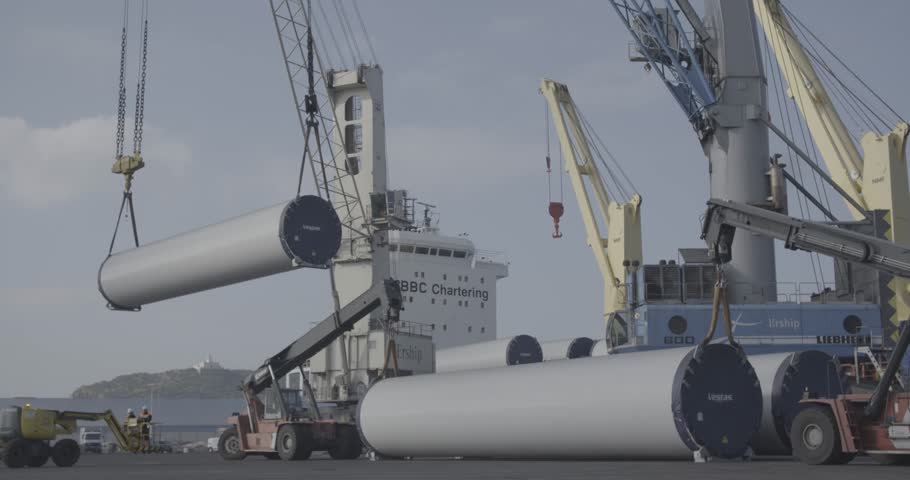 Wind Turbine Ship Cargo. Spain, Stock Footage Video (100% Royalty-free ...