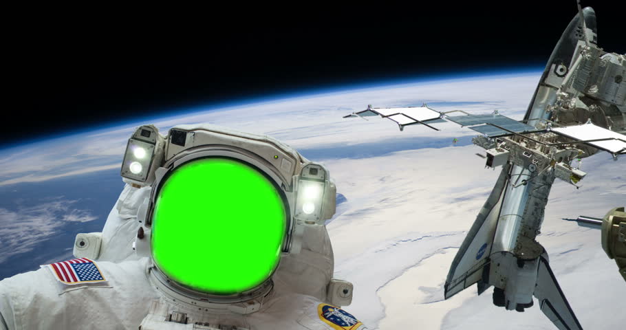 Green Screen Astronaut Spacewalk with Stock Footage Video (100% Royalty ...