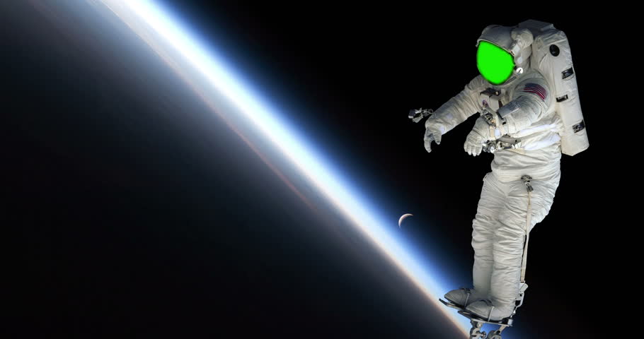 Green Screen Astronaut Spacewalk On Stock Footage Video (100% Royalty ...