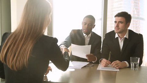 Successful Female Applicant Got Hired Employed Stock Footage Video (100 ...