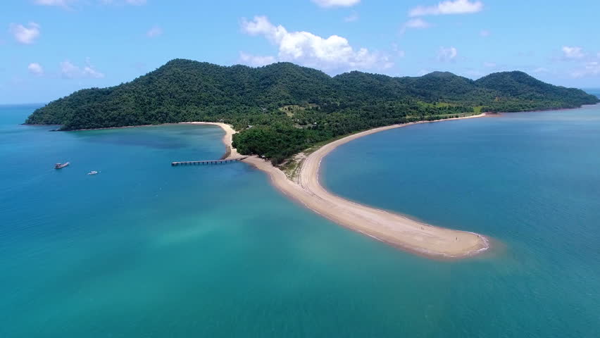 aerial drone tropical island sand bar Stock Footage Video (100% Royalty ...