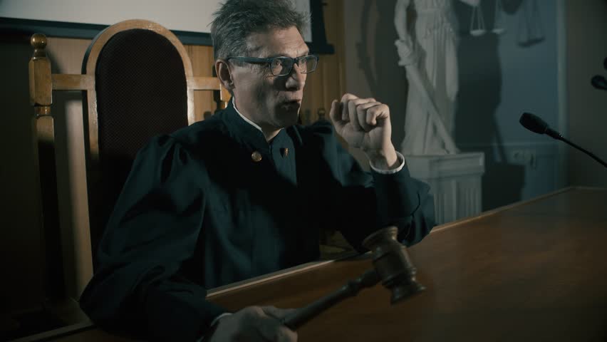 judge hammer his hand court room Stock Footage Video (100% Royalty-free ...